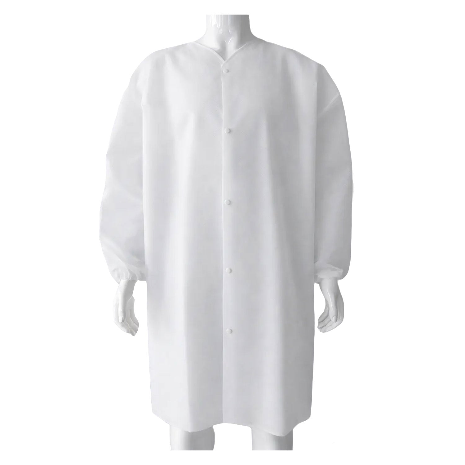 HBX Disposable Lab Coat, No Pocket, Large - Pack of 10