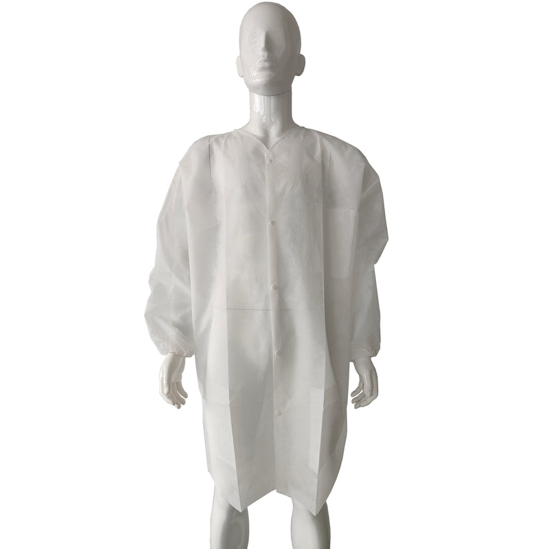 HBX Disposable Lab Coat, 3 Pocket, Medium - Pack of 10